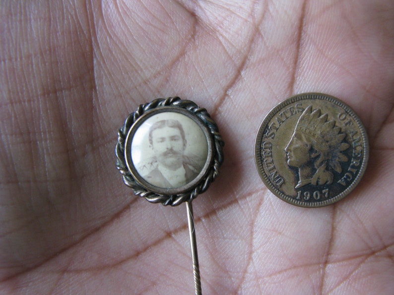 Antique Stick Pin Antique Mourning Pin Post Mortem Picture | Etsy
