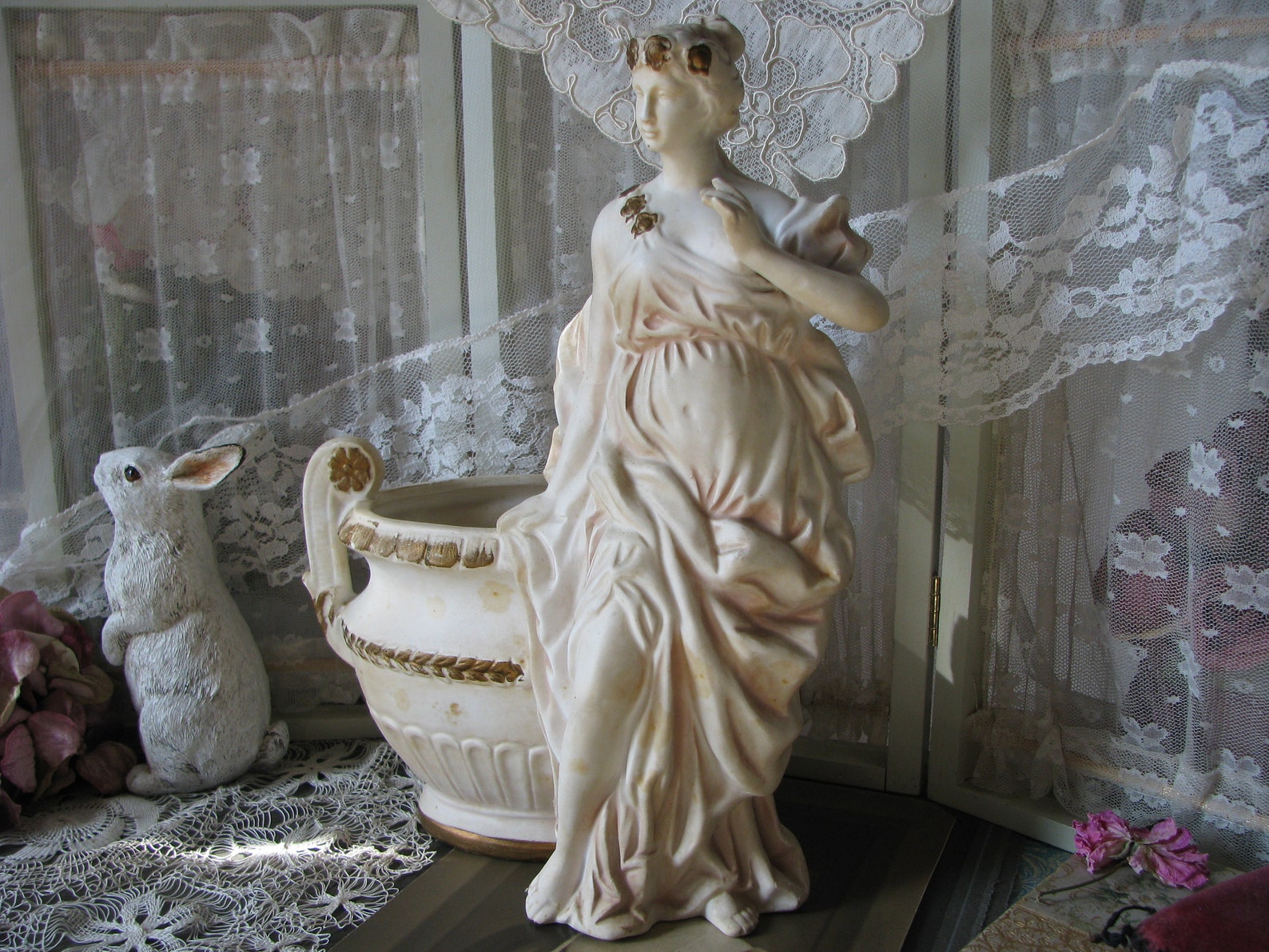 Vintage Inarco Roman Lady Planter, Bisque Porcelain Statue - Etsy