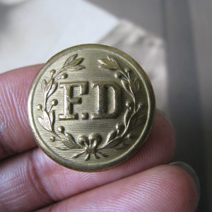 Antique Fire Department Button, Antique Brass Uniform Button, Superior ...