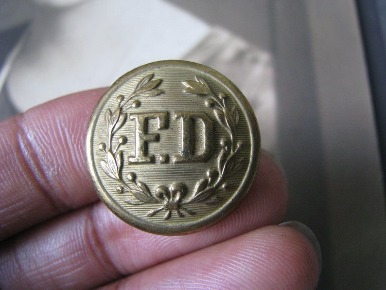 Antique Fire Department Button Antique Brass Uniform Button - Etsy