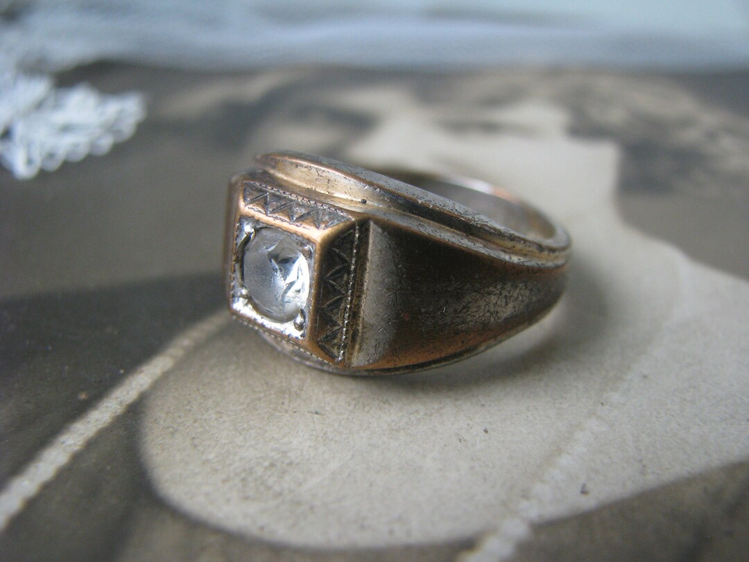 Antique Paste Ring, Men's Paste Ring, Silver Washed Paste Ring, Art ...