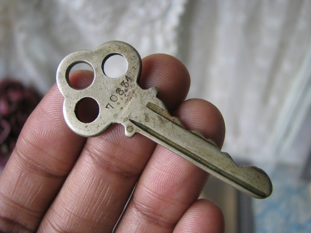Antique Brass Key, Antique Flat Key, Antique Pin Tumbler Key, Grip ...