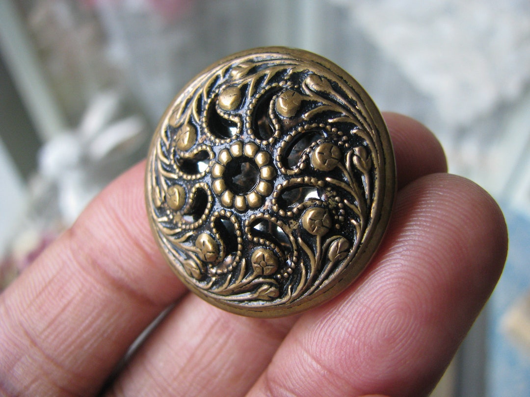 Antique Twinkle Button, Antique Picture Button, Antique Mirrored Button ...