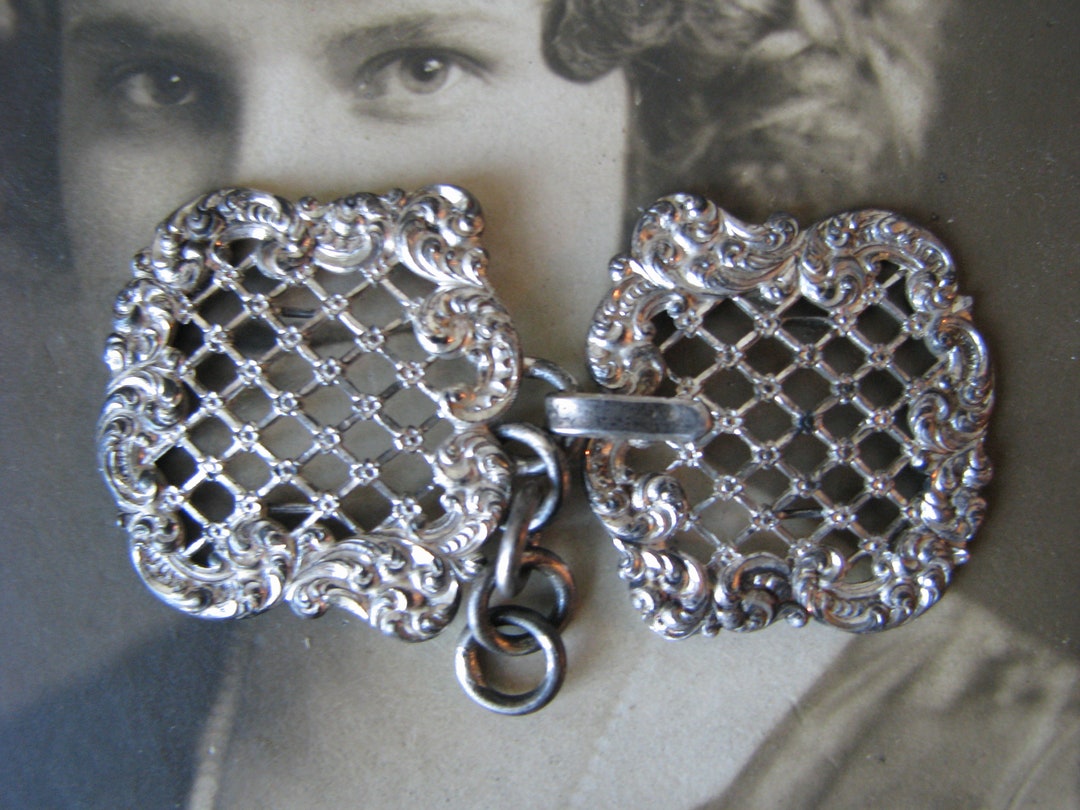 Antique Dress Buckle, Victorian Dress Buckle, Silver Gilt Dress Buckle ...