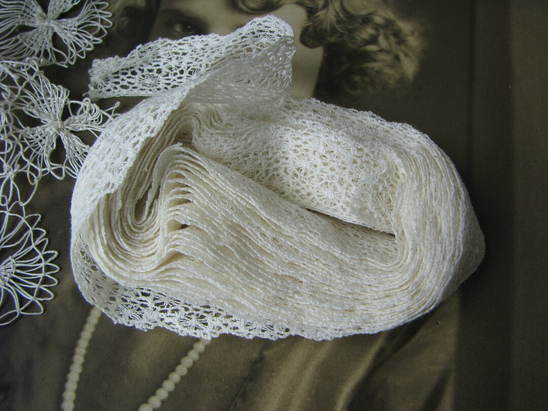 Antique Lace Trim, Nottingham Lace Trim, Cream Lace Trim, Floral Lace ...