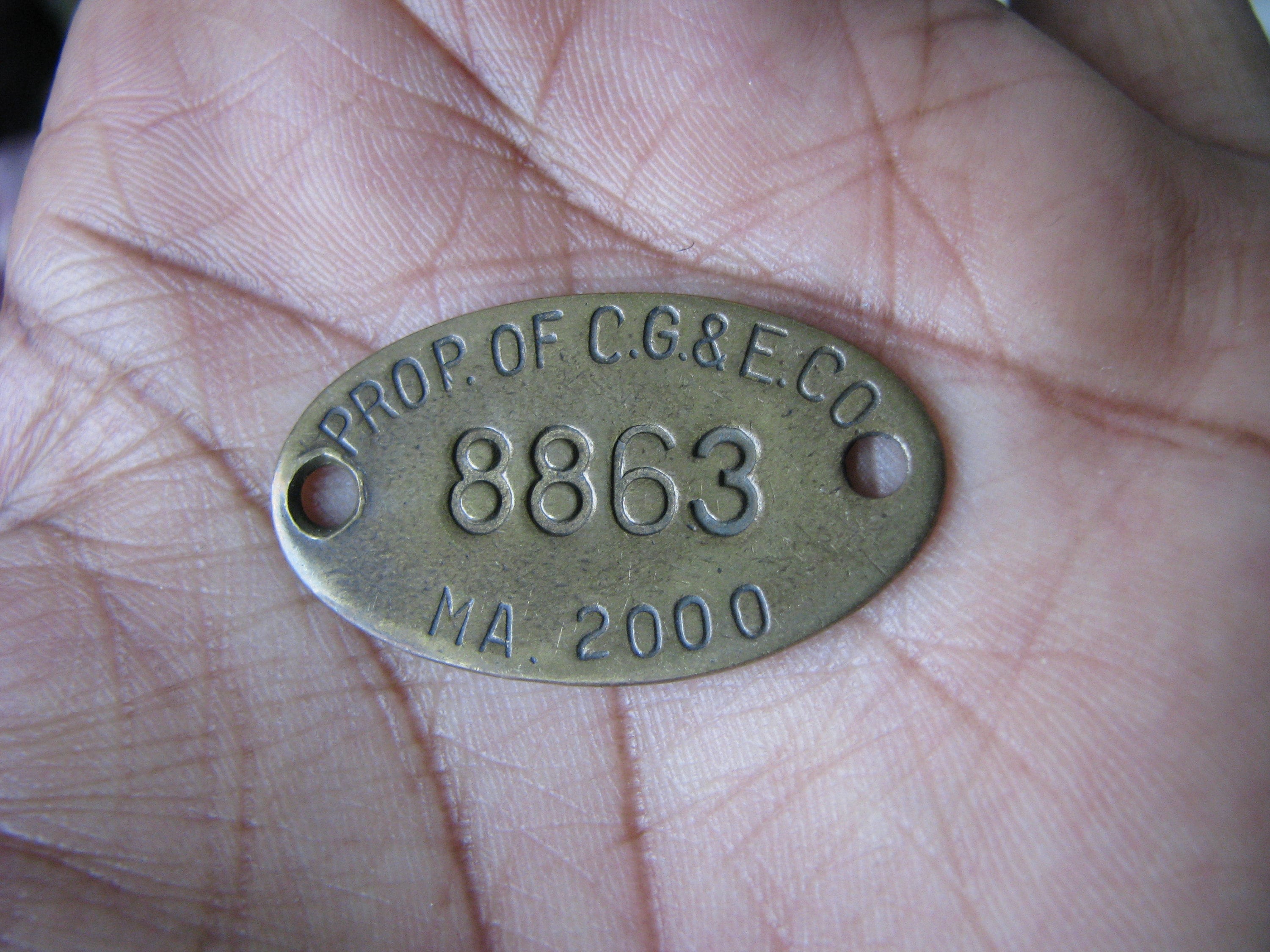 Antique Brass Cincinnati Gas & Electric Tag, Steampunk Jewelry Supply ...