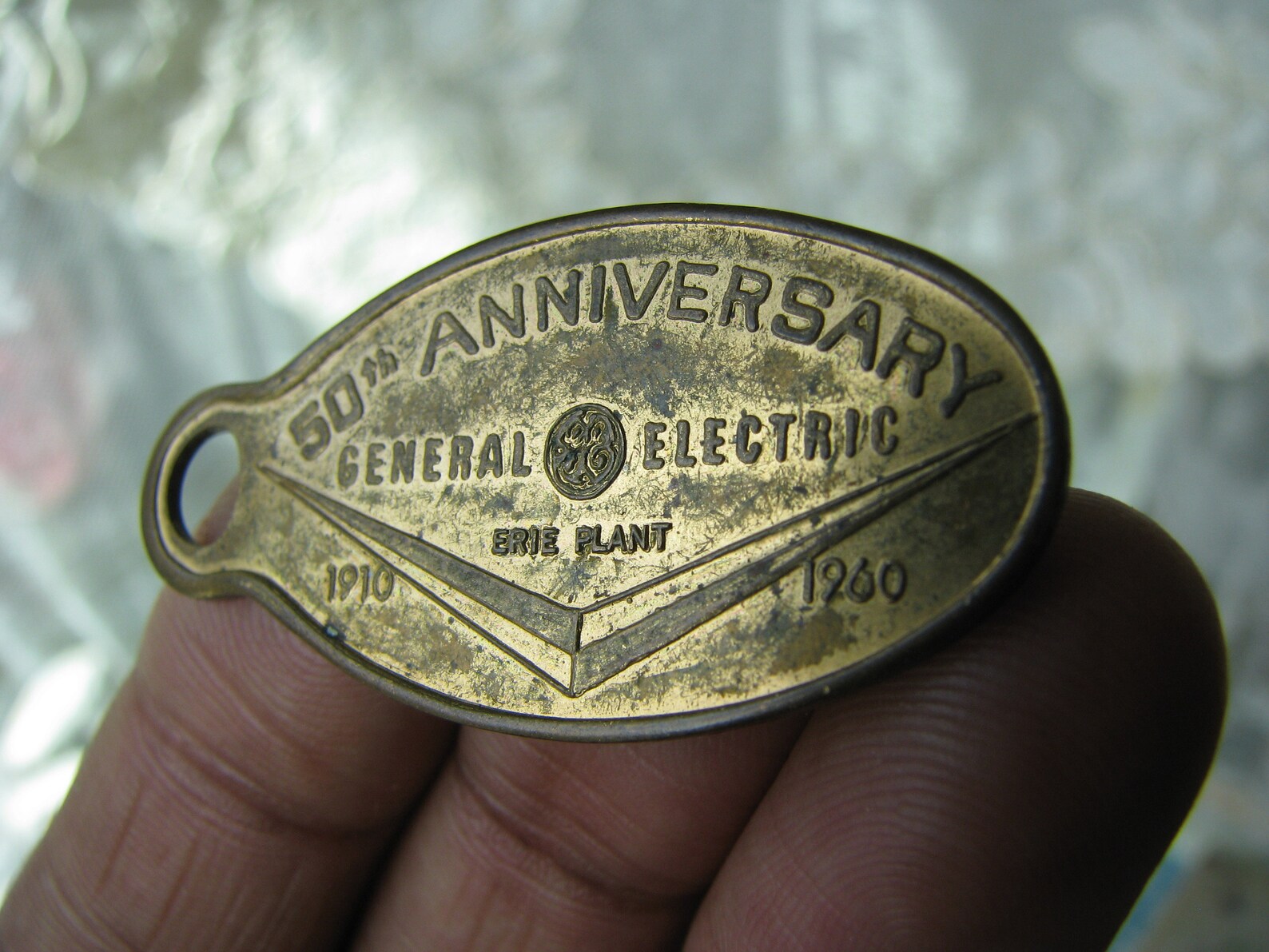 Vintage Key Fob, General Electric Key Fob, Commemorative Key Fob, Brass ...