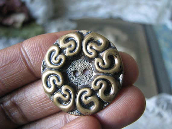 Antique Brass Button Antique Victorian Button Brass Repousse | Etsy