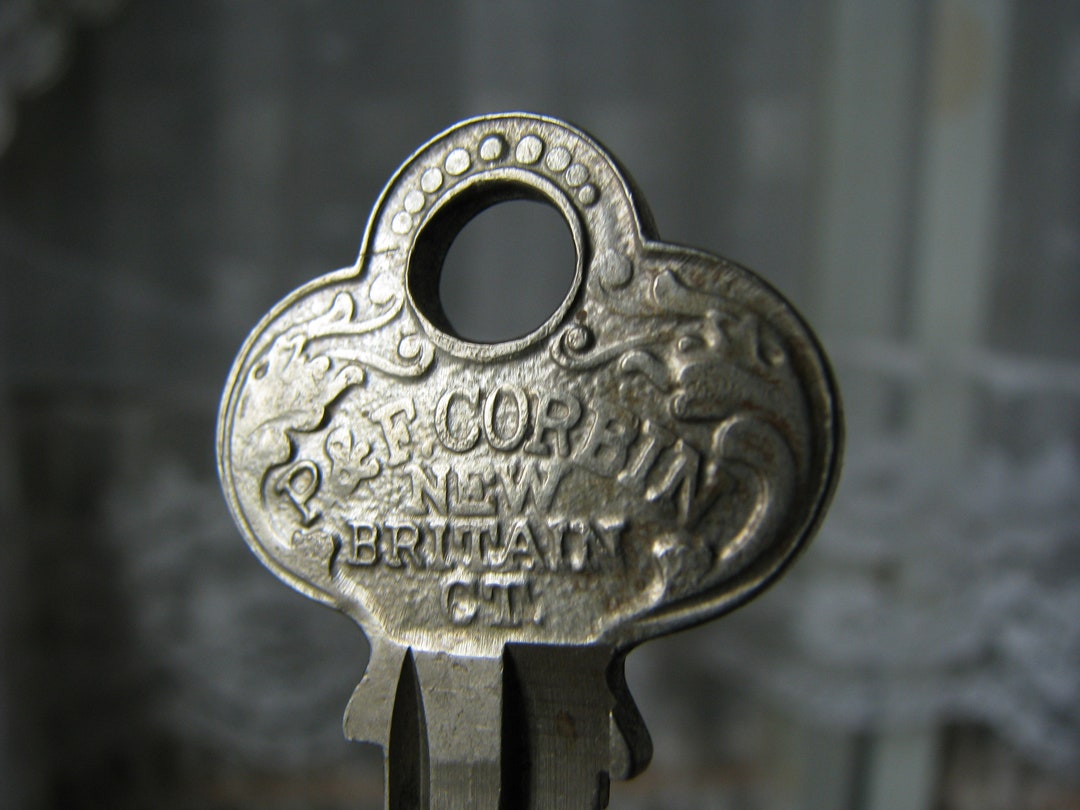 Antique P&F Corbin Brass Key, Steampunk Jewelry Supply - Etsy