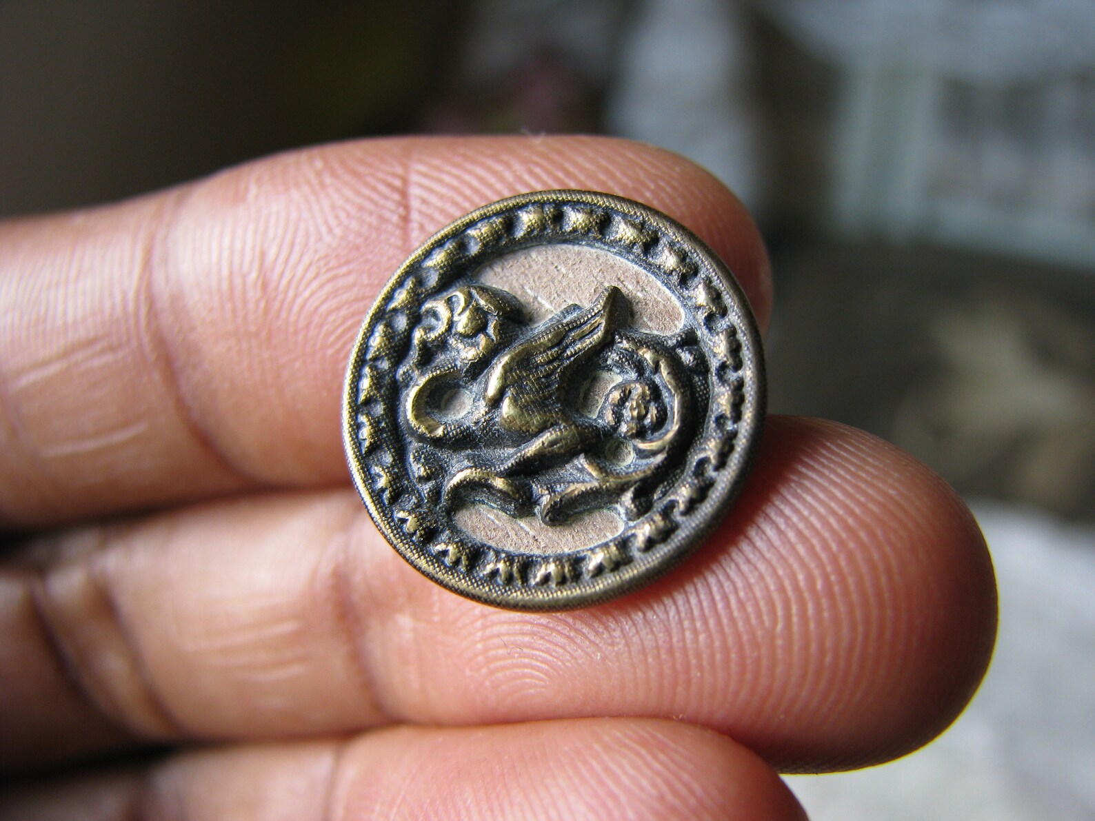 Antique Picture Button Antique Silver Plated Button Button - Etsy
