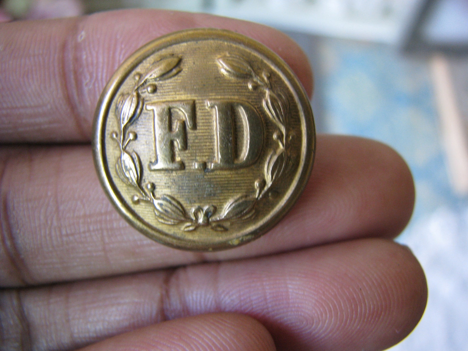 Antique Fire Department Button Antique Brass Uniform Button | Etsy