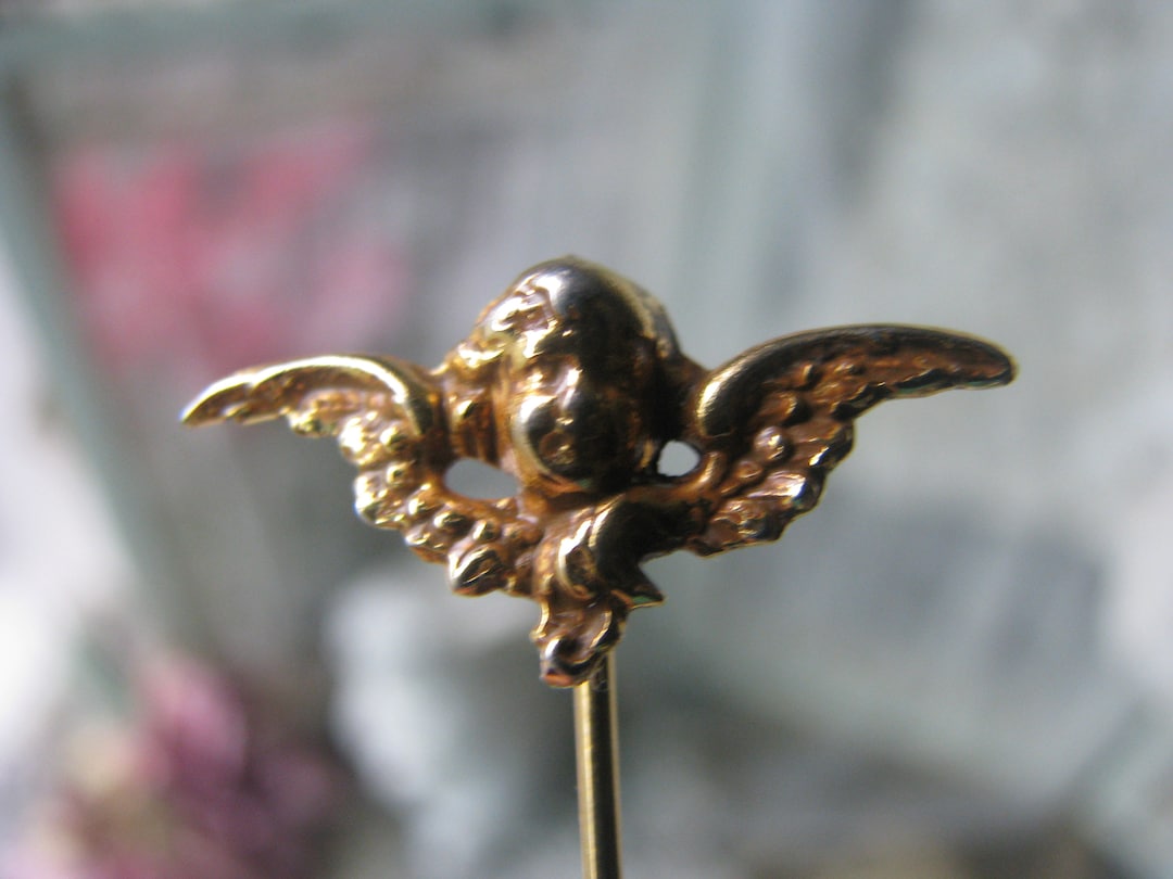 Antique Stick Pin, Victorian Stick Pin, Cherub Stick Pin, Gold Filled ...