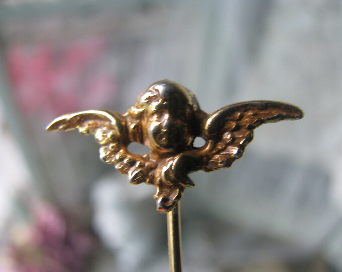 Antique Stick Pin, Victorian Stick Pin, Cherub Stick Pin, Gold Filled ...
