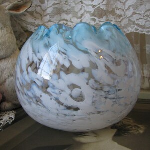 Spangle Glass Rose Bowl, Victorian Glass Rose Bowl, Murrhina Rose Bowl ...