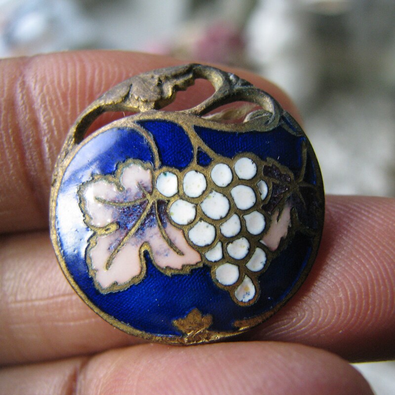Antique Enamel Button - Etsy