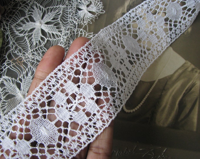 Antique Lace Trim, Nottingham Lace Trim, White Lace Trim, Floral Lace ...