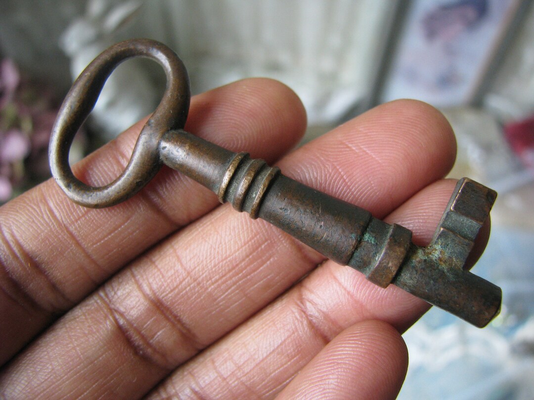 Antique Brass Key, Brass Skeleton Key, Large Brass Key, Antique ...