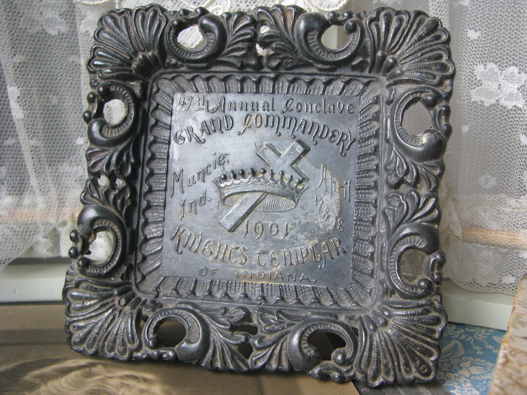 Antique Coin Dish, Antique Tip Tray, Knight Templar Tip Tray ...