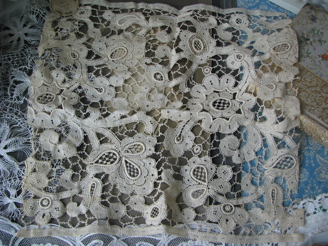 Antique Lace Sample, Venise Lace Trim, Guipure Lace, Wide Lace Trim ...