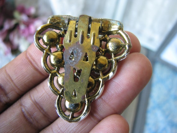 Art Deco Dress Clips, Colored Paste Dress Clips, Glas… - Gem