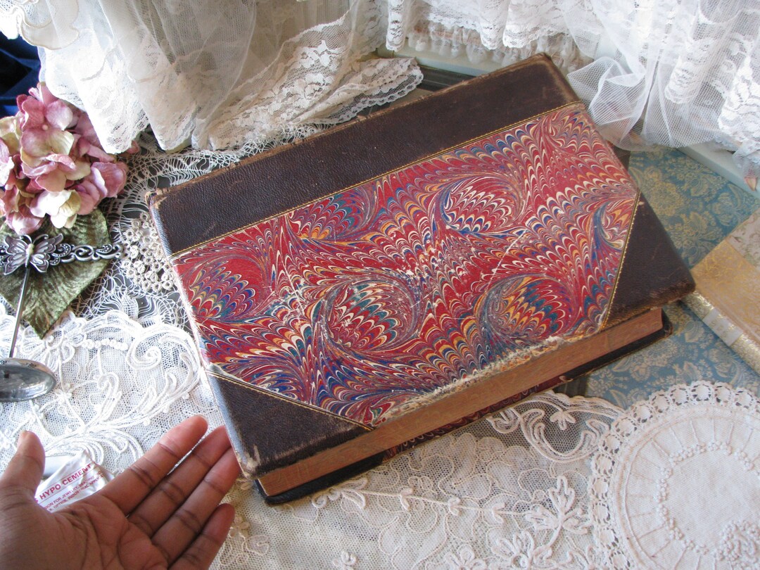 Large Antique Leather Bound Book, Washington Irving, 1879 - Etsy