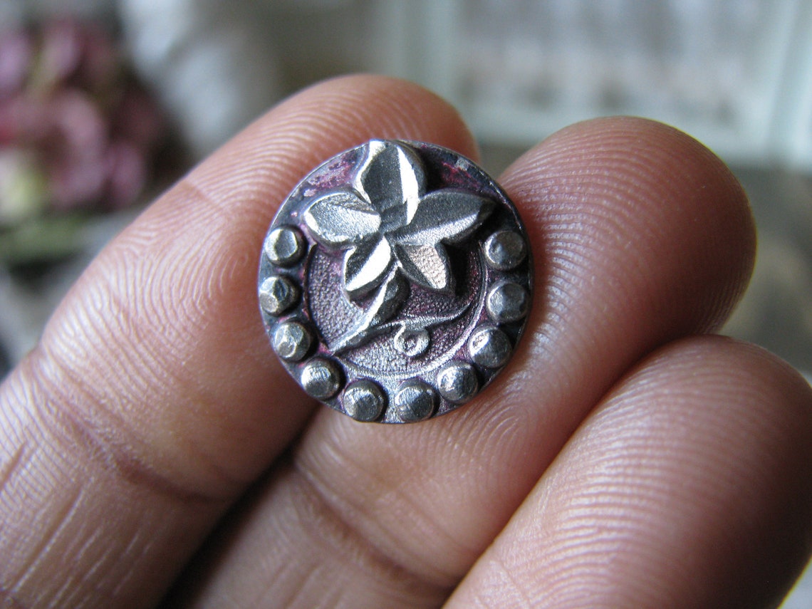 Antique Pewter Button, Victorian Pewter Button, Antique Picture Button ...