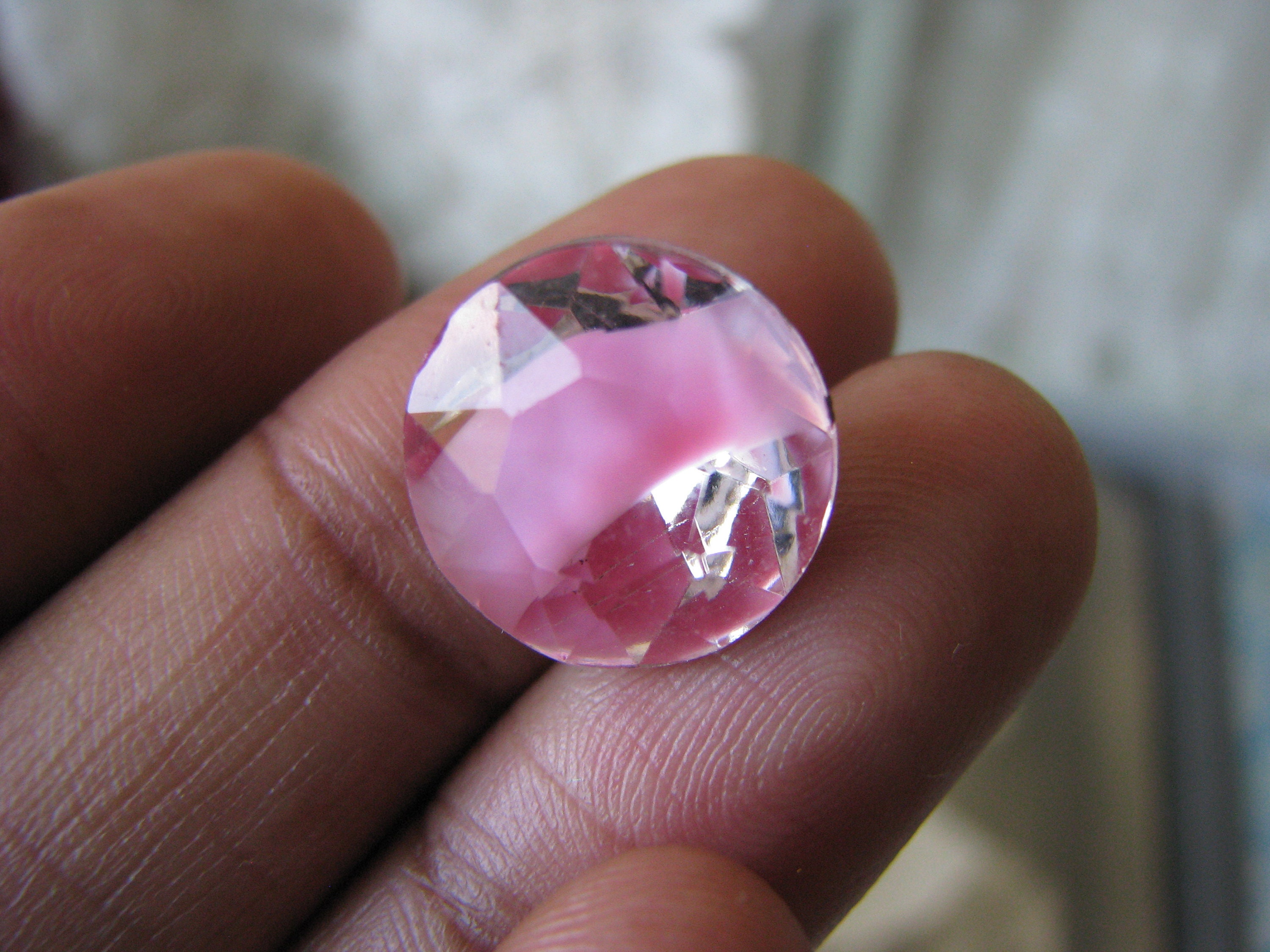 Large Vintage Mottled Glass Jewel, Vintage Art Glass Jewel, Vintage Two ...