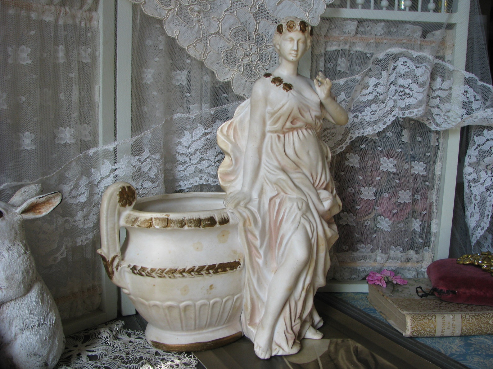 Vintage Inarco Roman Lady Planter, Bisque Porcelain Statue - Etsy