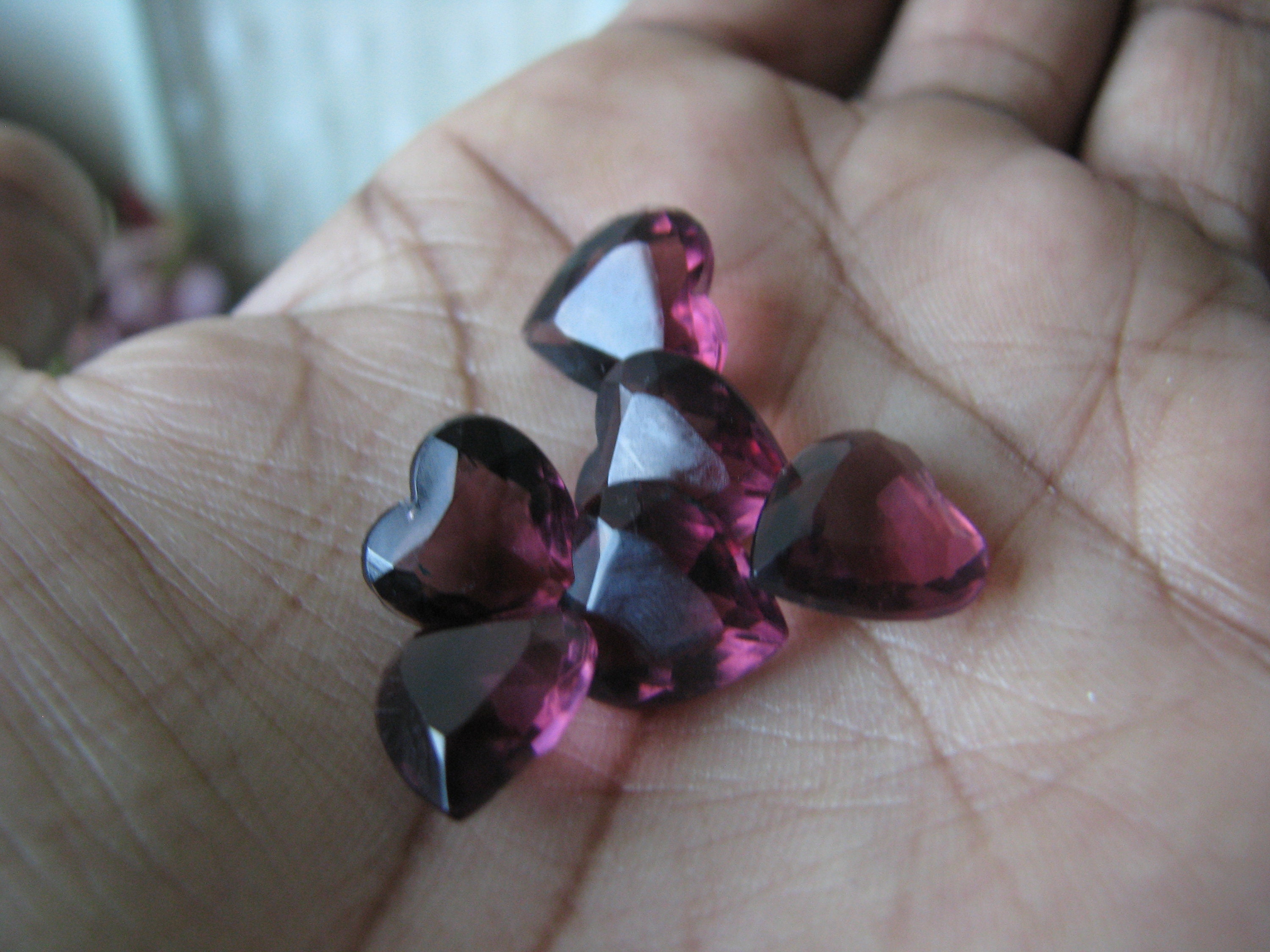 1 Vintage Purple Glass Heart Jewel, Vintage Purple Heart, Vintage Glass ...