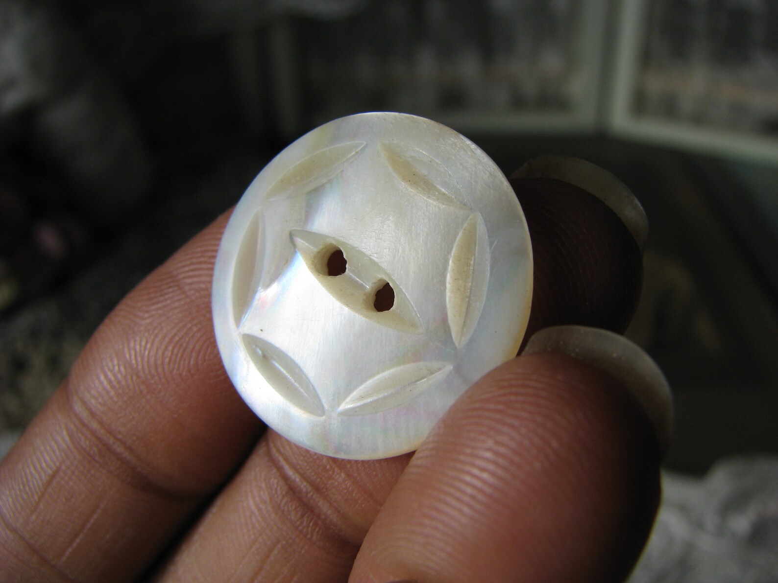 Antique Carved Shell Button Antique Mother of Pearl Button - Etsy