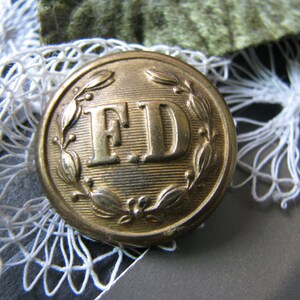 Antique Fire Department Button, Antique Brass Uniform Button, J. R ...