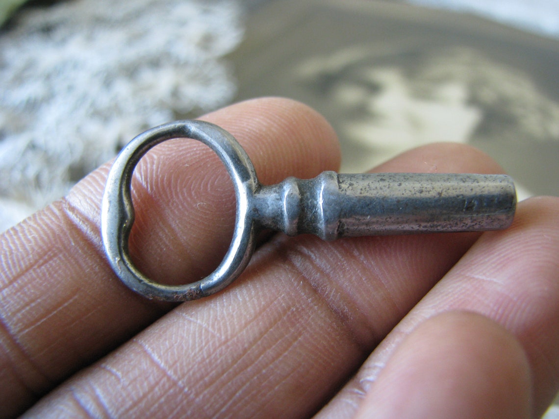 Antique Silvered Steel Winding Key, Steampunk Crank - Etsy