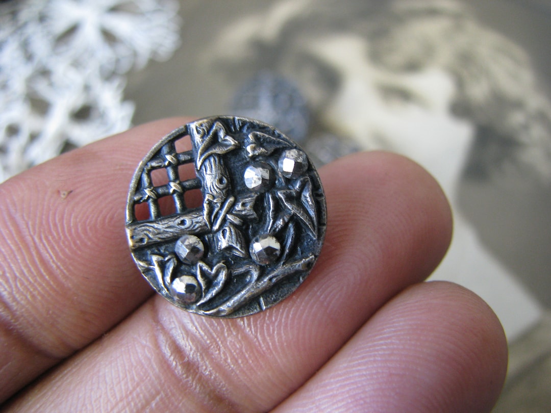 Antique Cut Steel Buttons, Victorian Cut Steel Buttons, Ornate Cut ...