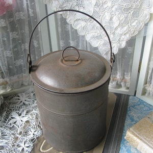 Antique Tin Berry Pail, Antique Tin Berry Bucket, Small Tin Berry ...