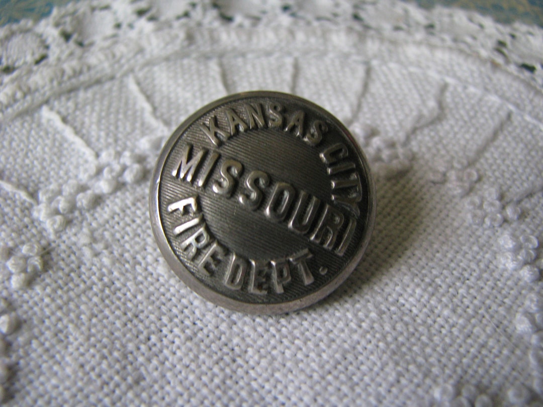Antique Fire Department Button, Kansas City Fire Department, Charles A ...