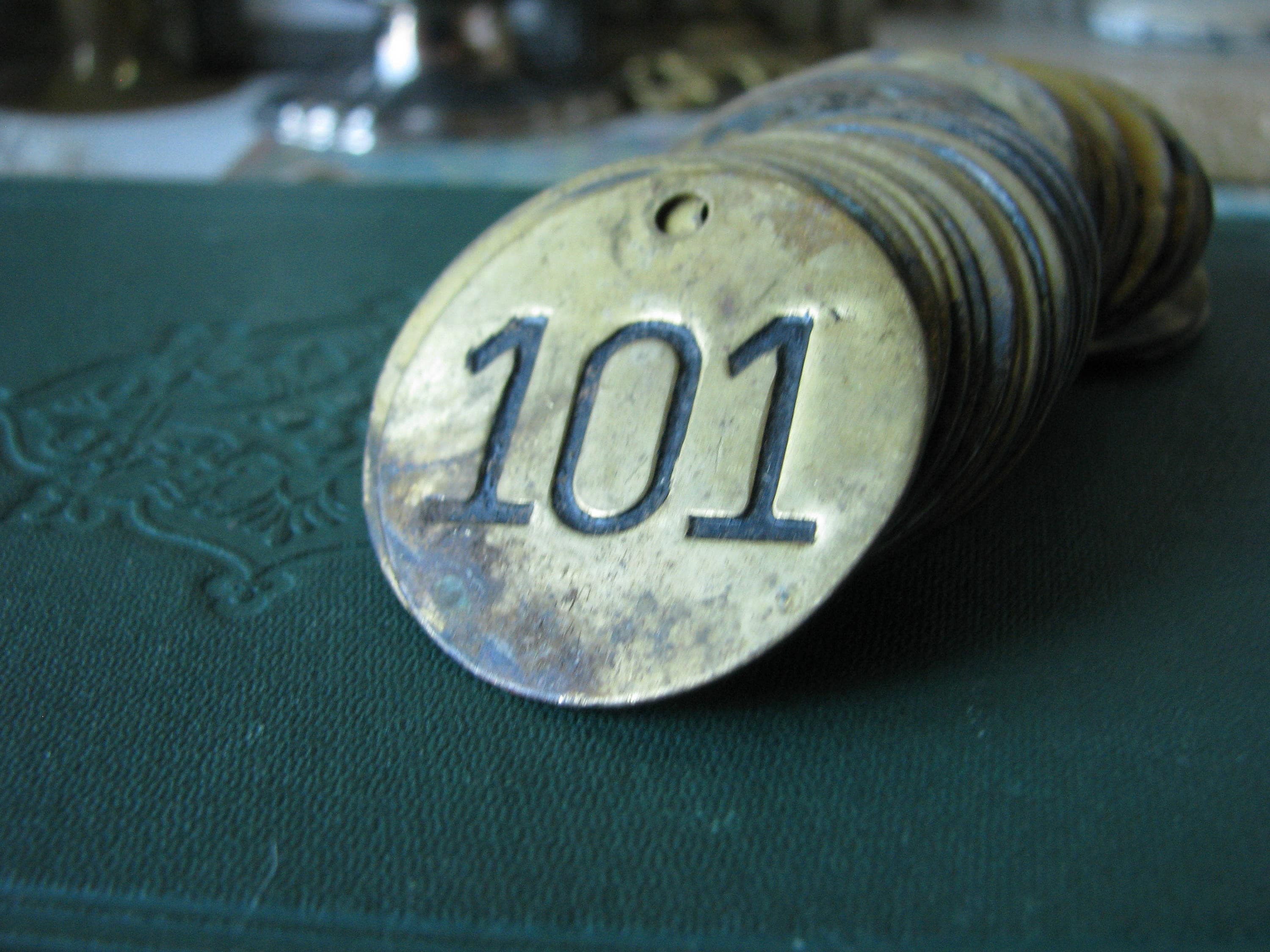 Vintage 1930's Brass Cow Tag, Vintage Numbered Cow Tag, Vintage Round ...