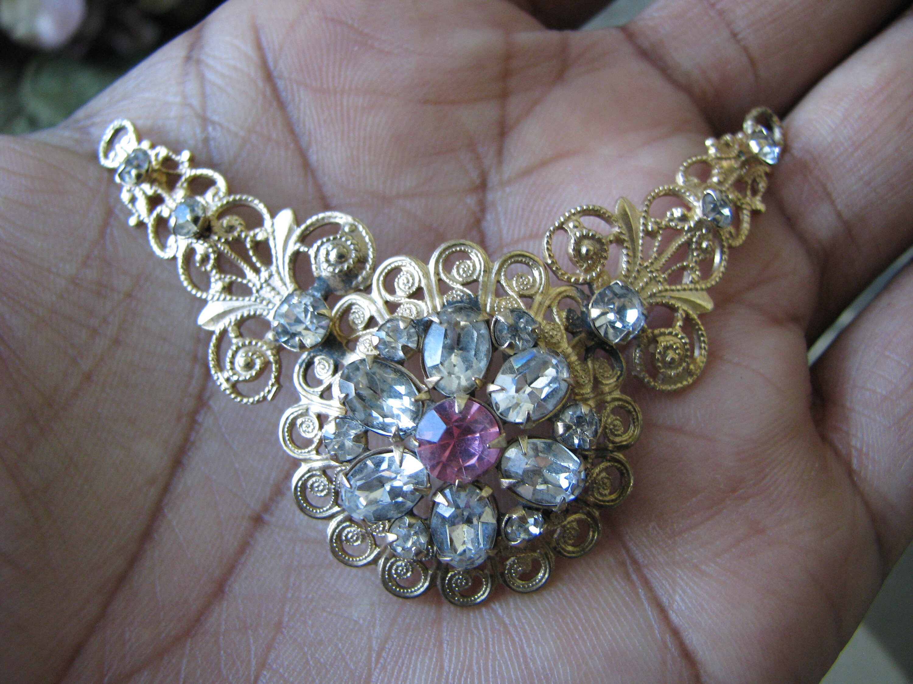 Art Deco Paste Pendant Art Deco Pendant Art Deco Filigree | Etsy