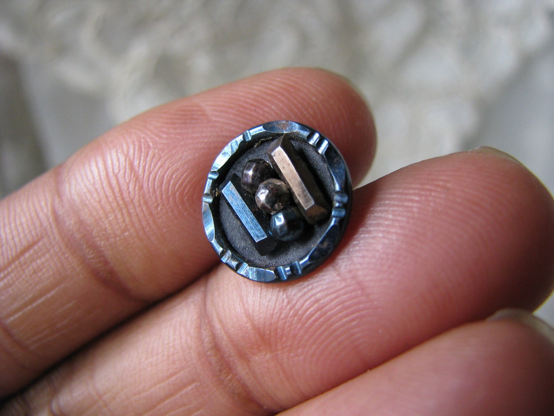 Antique Cut Steel Button, Victorian Cut Steel Button, Ornate Cut Steel ...