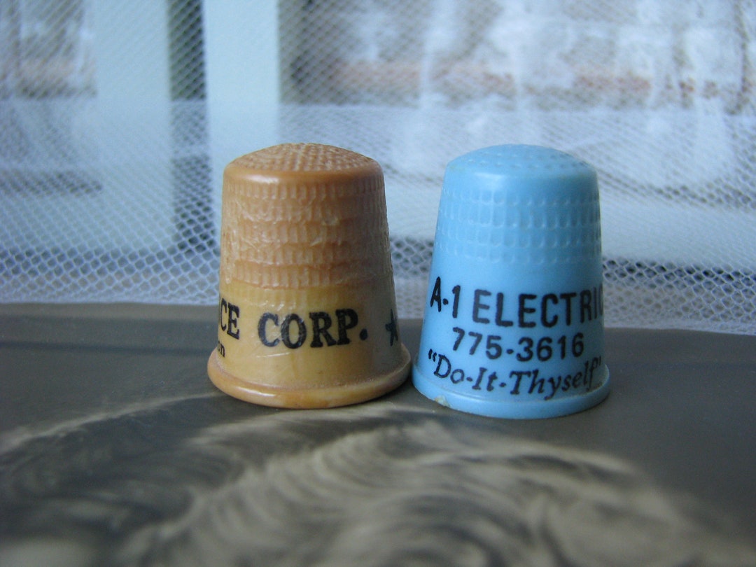 Vintage Advertising Thimbles, Celluloid Thimble, Old Plastic Thimbles ...