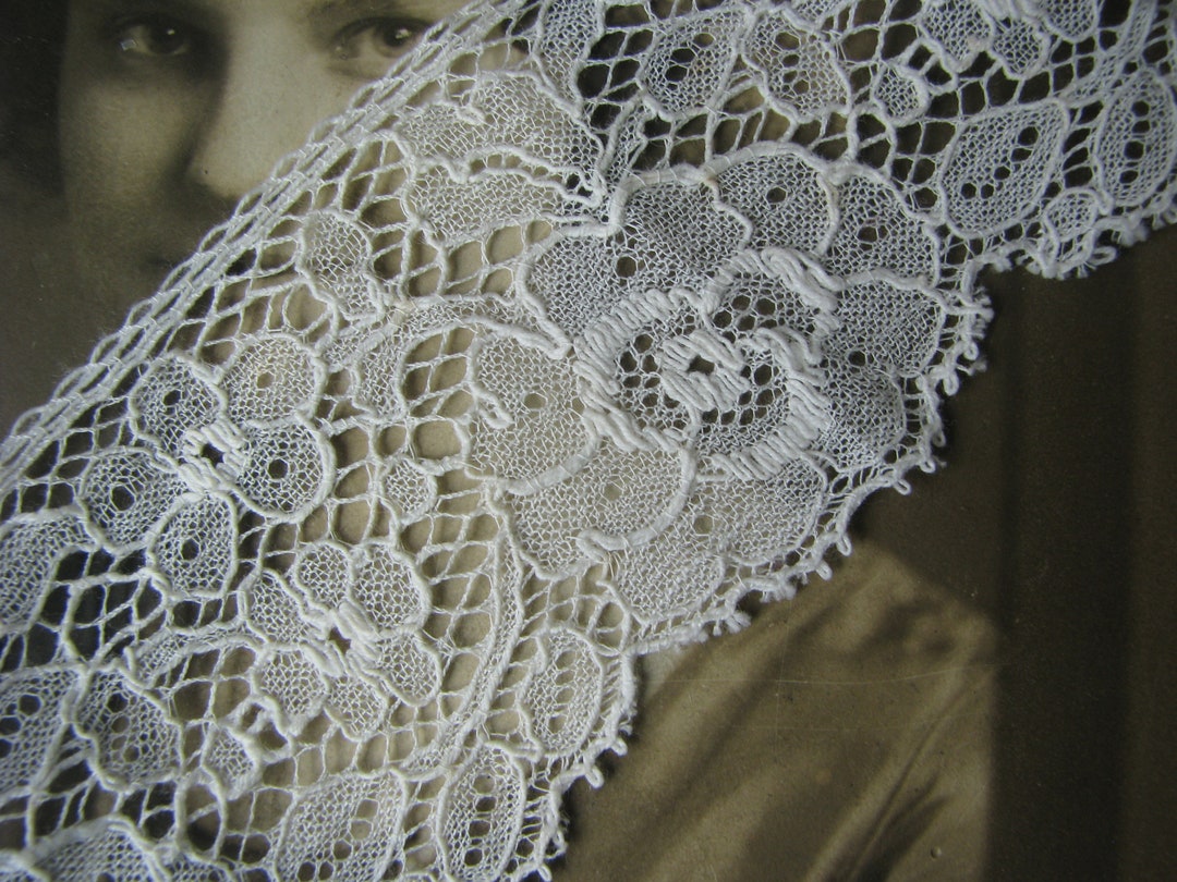 Antique Nottingham Lace Trim, Cream Floral Sewing Lace - Etsy