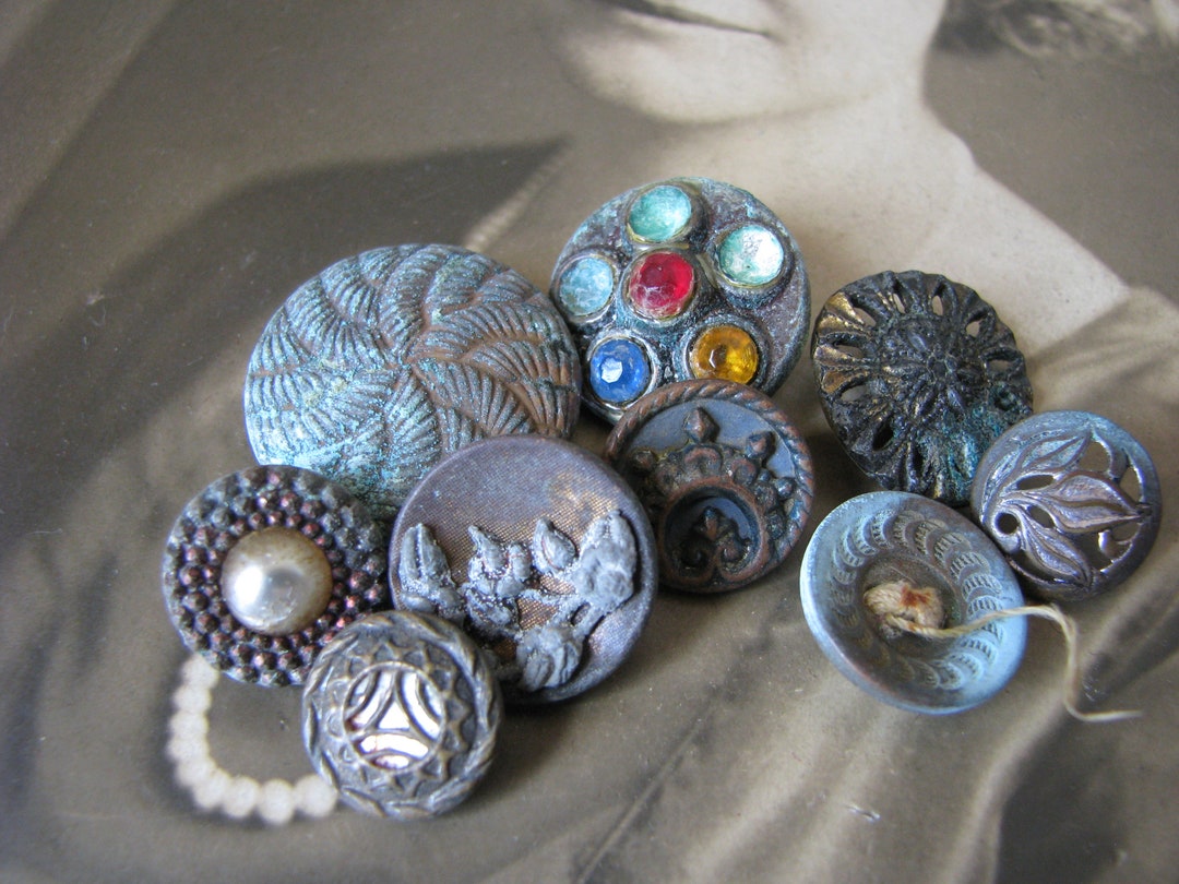 Antique Oxidized Buttons, Antique Rusty Buttons, Antique Verdigris ...