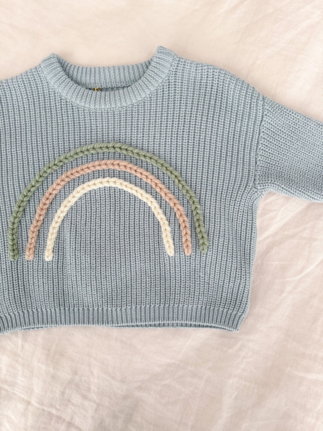 Hand Embroidered Sweaters, Hand Embroidered Rainbow Sweater, Ready to ...