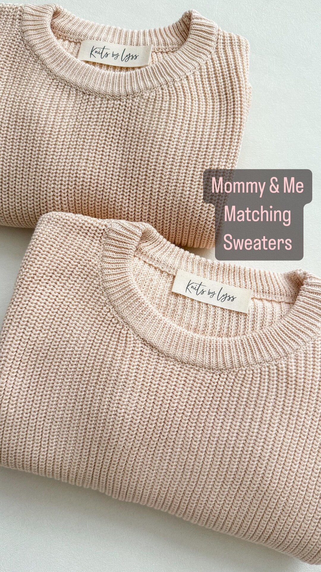 Mommy and Me Matching Sweaters, Adult Big Kids Custom Hand Embroidered ...