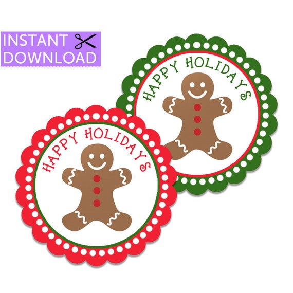 Gingerbread Man Tags - Christmas Favor Tags, Holiday Gift Tags by Party ...