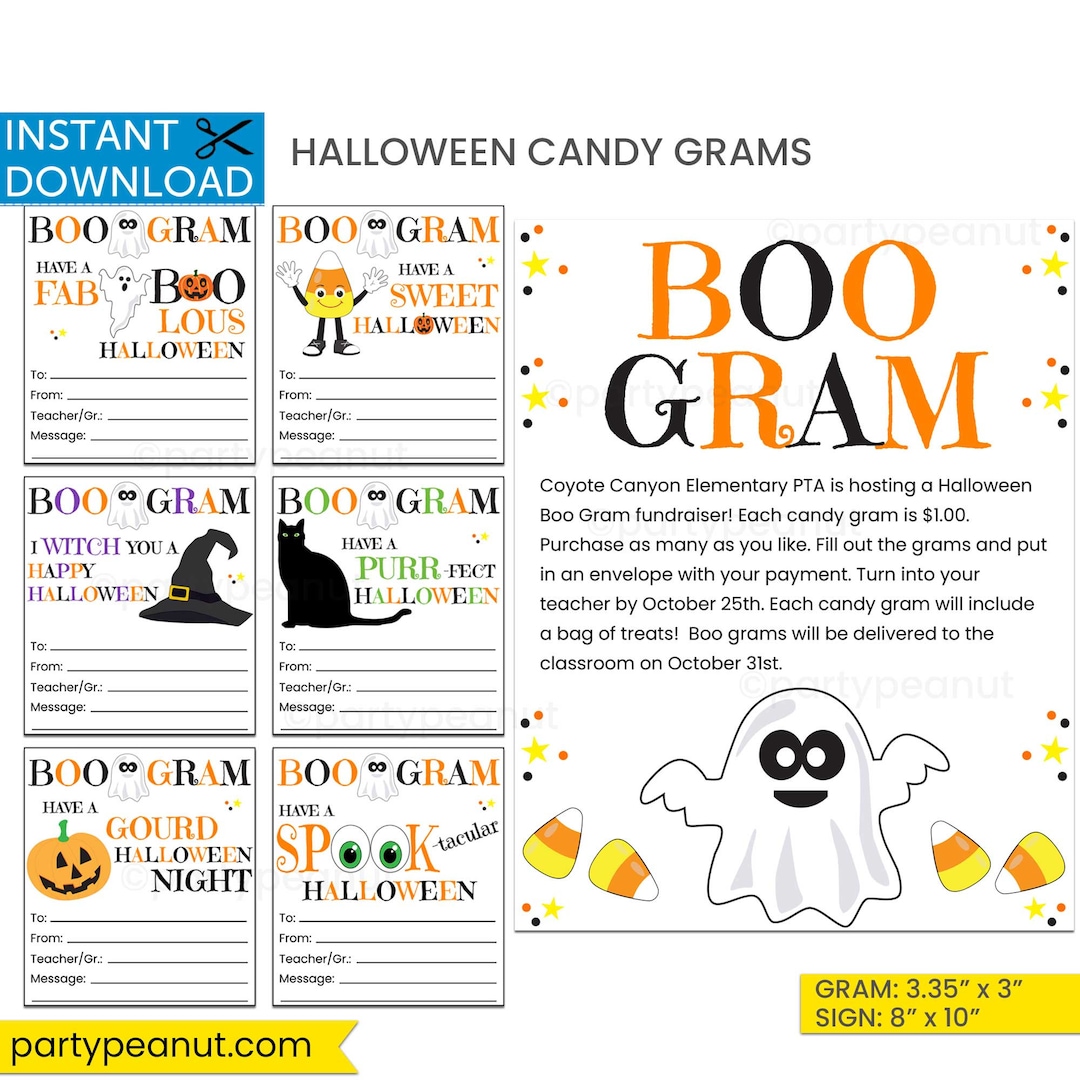 Halloween Boo Gram Halloween Candy Gram Halloween Gift Tags - Etsy