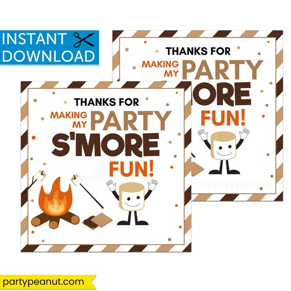 Smore Fun Smore Birthday Party Smores Camping Party Tags Smores Friend ...