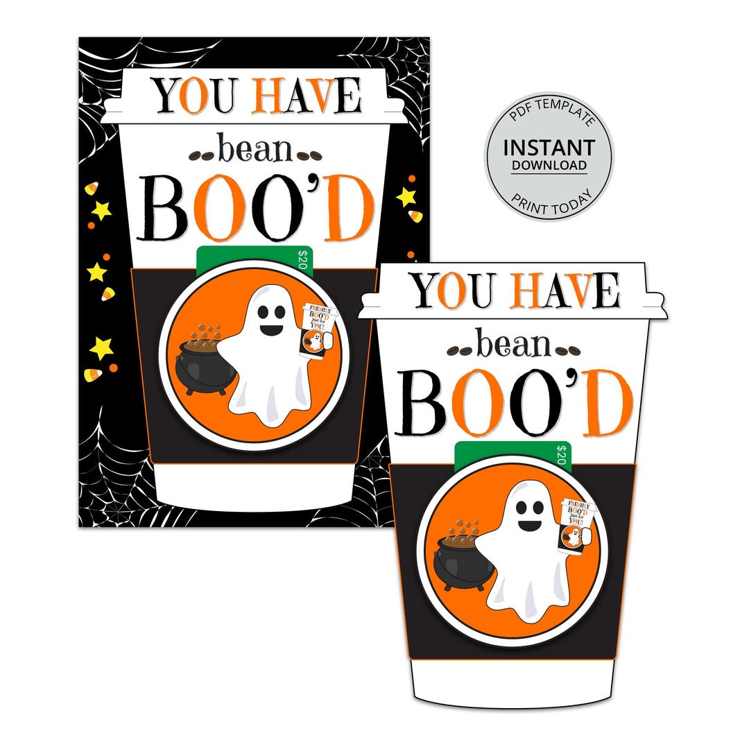 You've Been Boo'd, Coffee Gift Card Holder, Halloween Gift Card Holder ...