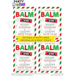 Lip Balm Holder, Lip Balm Card, You're the Balm, Merry Kissmas ...