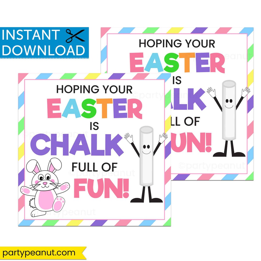 Easter Chalk Easter Gift Tags Easter Gifts Kids Easter Basket Easter ...