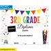 3rd Grade Diploma, 3rd Grade Certificate, School Printables, 3rd Grade ...